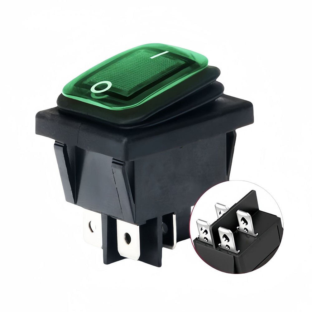 【SMELLSHI】 Reset Waterproof Rectangular Switch Rocker Switch 20A DPST ...