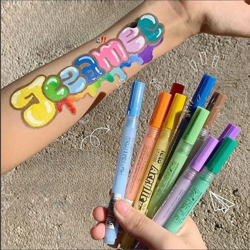 Waterborne Graffiti Pen Acrylic Mark Pen Layered Painting Pen | Shopee ...