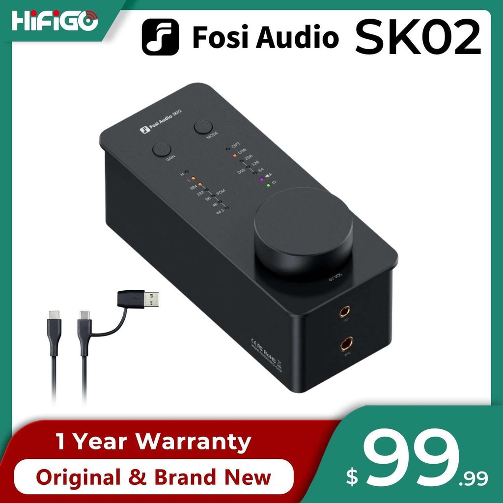 Audio accessories Fosi Audio SK02 Desktop DAC / Headphone AMP Preamp ...