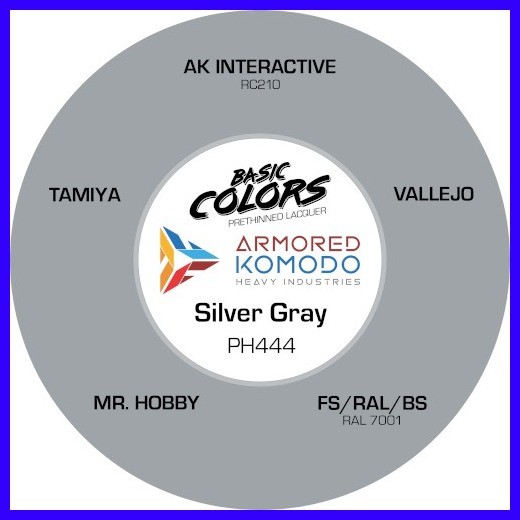 Silver Gray RAL7001 PH444 50ml Armored Komodo Airbrush Hobby Paint ...