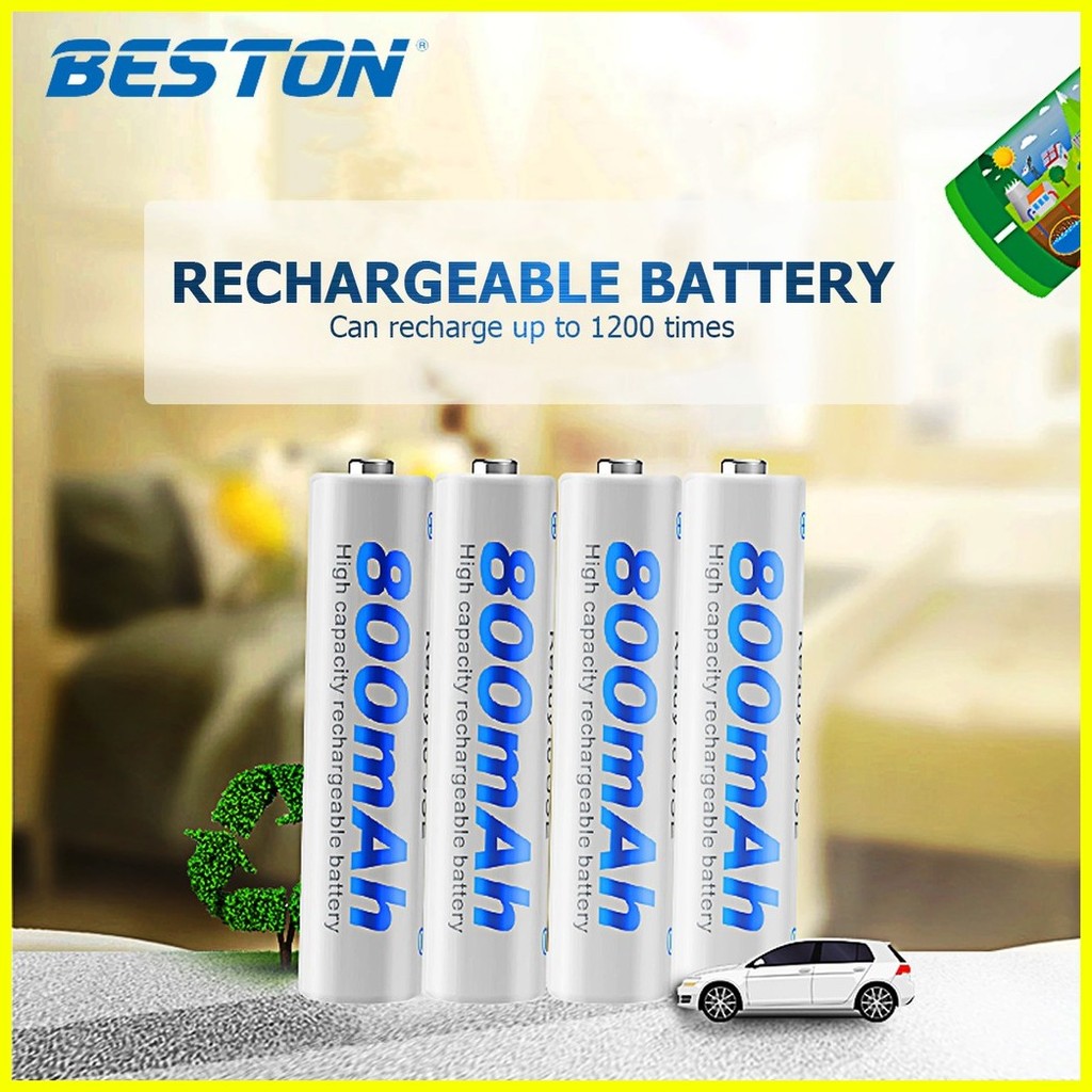 Beston Pack of AAA 800mAh Rechargeable Battery | Shopee Philippines