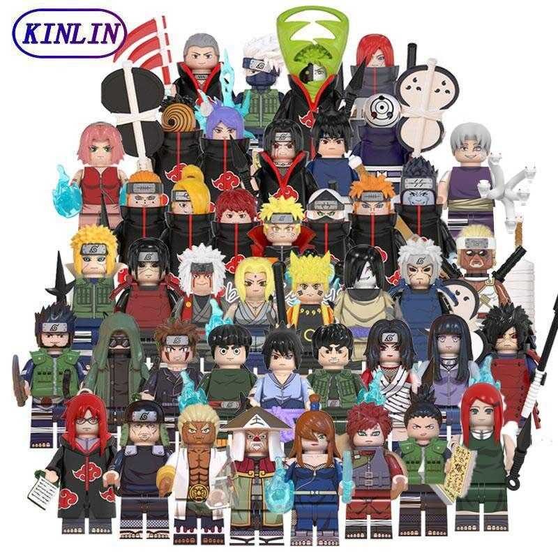 Naruto Action Figures Building Block Toys Sasuke Kakashi Mitsuki Anime ...