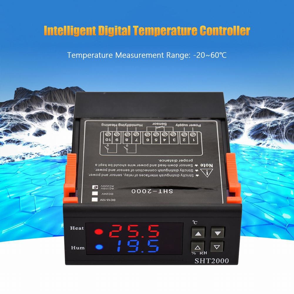 【FSFO-】SHT2000 Intelligent Digital Display Temperature Humidity Controller Thermostat | Shopee ...