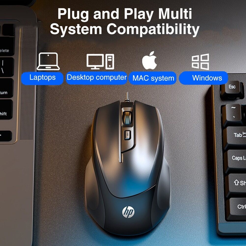 HP M150 Ergonomic USB Wired Gaming Mouse 4 Buttons Adjustable 1000-1600 ...