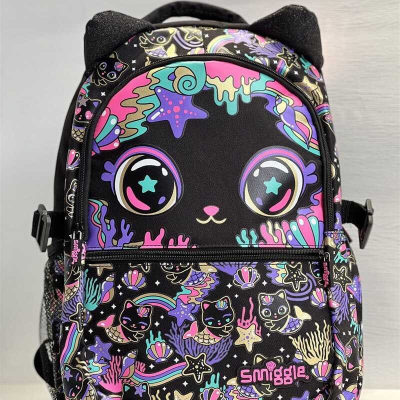 Smiggle Australia Black Cat Backpack Mer Dirt-Resistant Double Shoulder ...