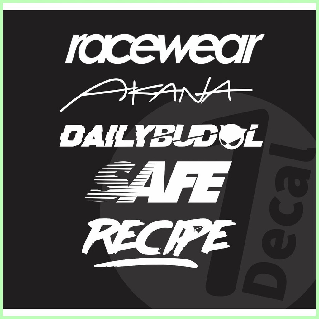 ♞1 Set Motor Visor Sticker 5 Pcs (RACEWEAR, AKANA, DAILYBUDOL, SAFE ...