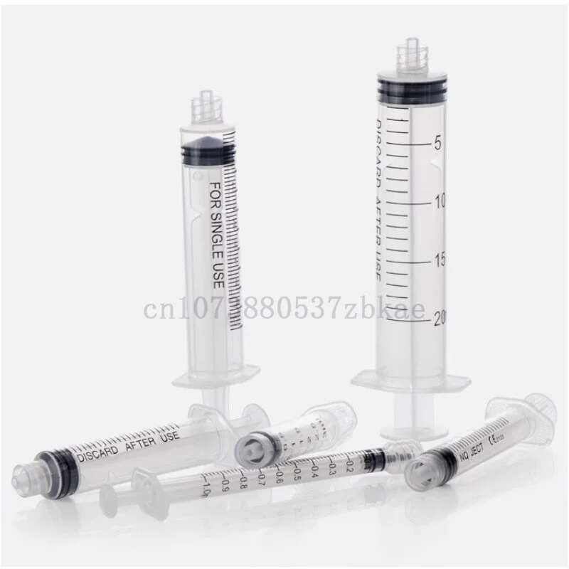 20pcs/lot Transparent Luer Lock Syringes Sterile Plastic Sampler 1ml 3ml 5ml 10ml Injector ...