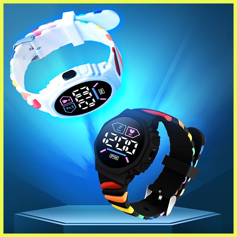 ∦ ♟ ☃ Led Screen Fashion Watch Rainbow For Men And Women Pride Relo ...