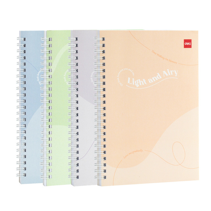 Deli 5PCS Thick A5 Spiral Notebook 60Sheets Student Hardbound Spiral ...