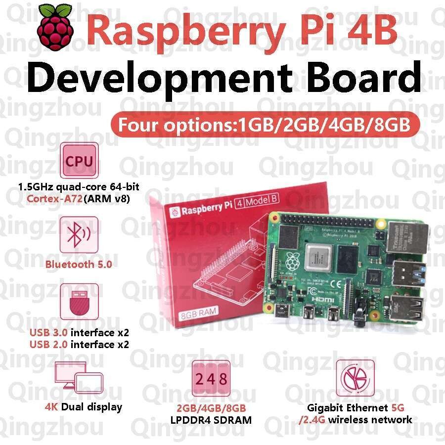 VN Original official Raspberry Pi 4 development board model B or Kit 4b (G) RAM 1GB 2GB 4GB 8GB ...