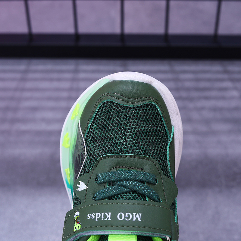 2025 New Kids Shoes for Boy Cartoon Dinosaur Sports Shoes with Light ...