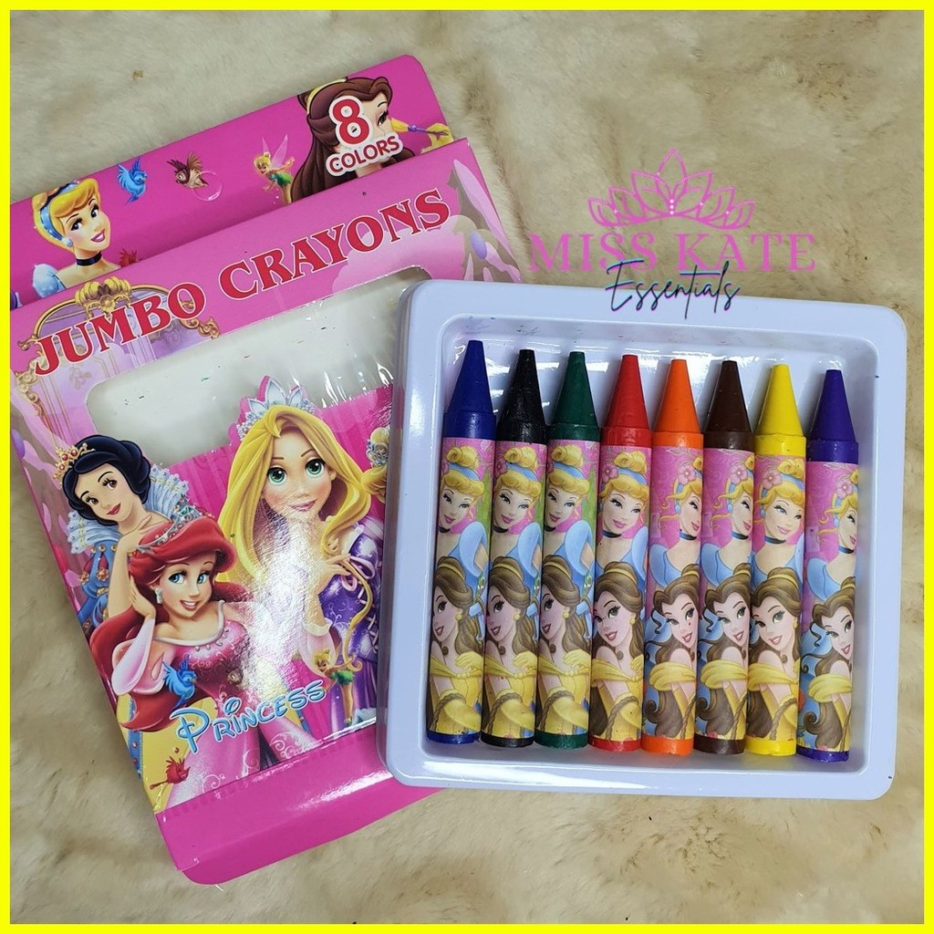 8 BIG CRAYONS WITH CHARACTERS FOR KIDS (RANDOM PICK ONLY) | Shopee ...