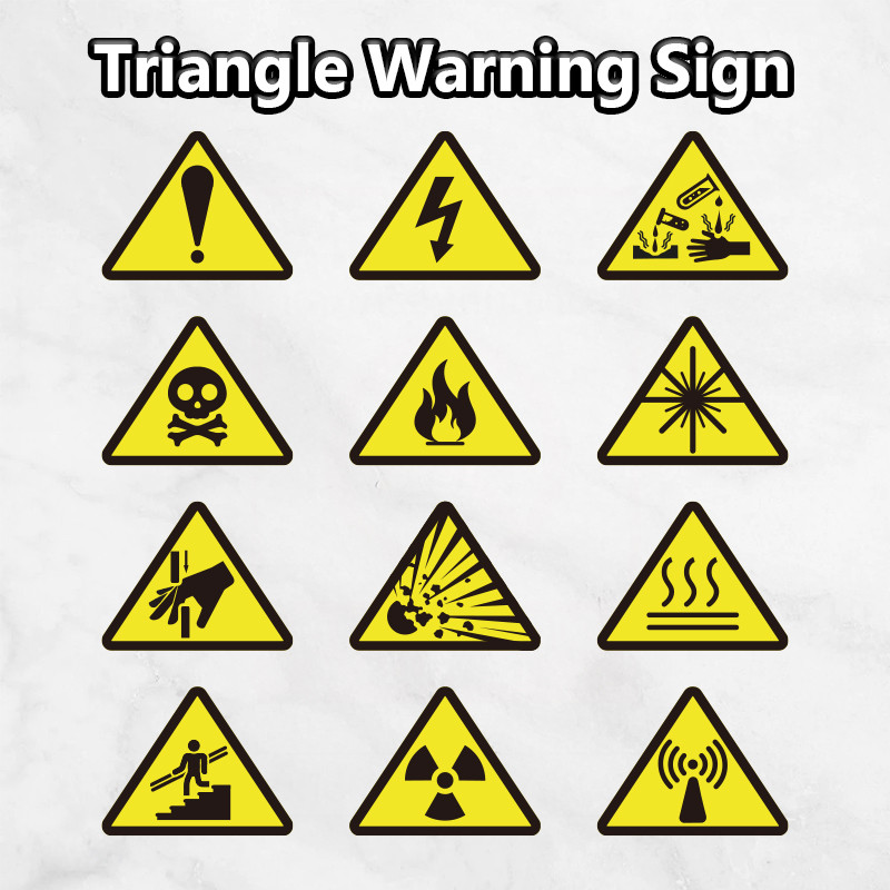 Triangle Warning Sticker Electric Shock Flammable Toxic Corrosive ...