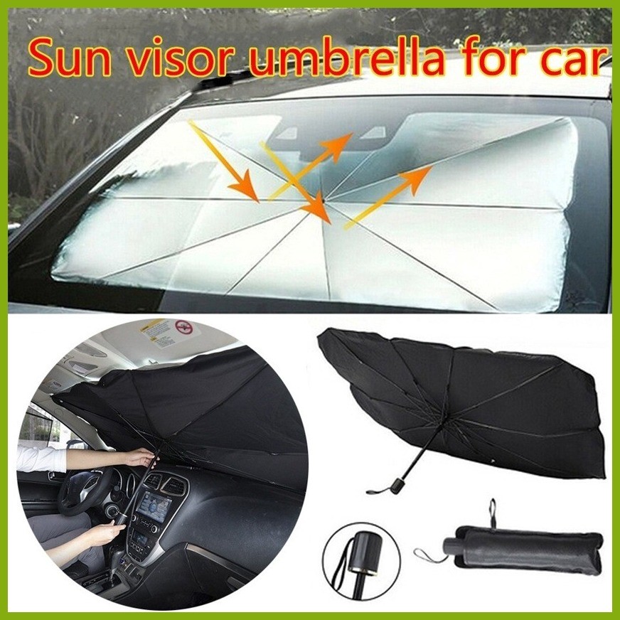 ∧ ONETOUCH Foldable Car Sunshade Umbrella Type Front Windshield ...