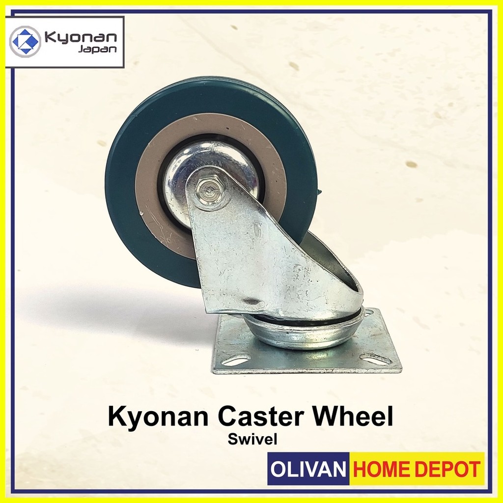 KYONAN Caster Wheel Fix/Swivel/With Brake 2- 4" (35-65 kilograms) Gray ...