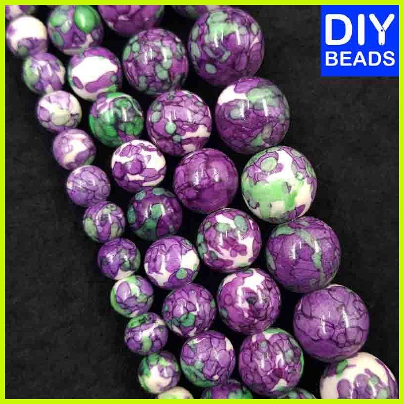 Semi-Precious Stone Ocean Jasper (Violet/Green) | Shopee Philippines