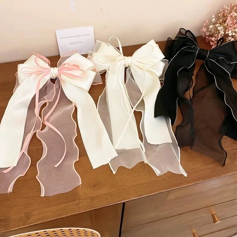 Long Bow Hair Clip Big Ribbon Hair Pin Elegant Hair Bows Fashion Hair ...