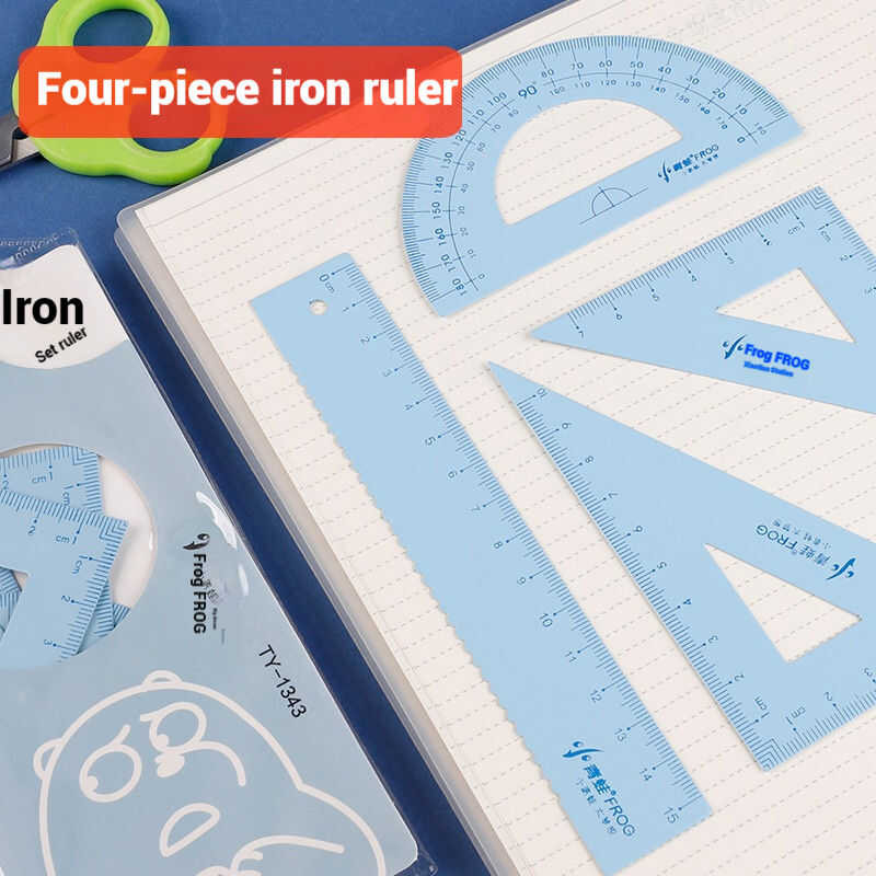 Creative Iron Ruler Set Trigonboard Primary School Stationery Multi ...
