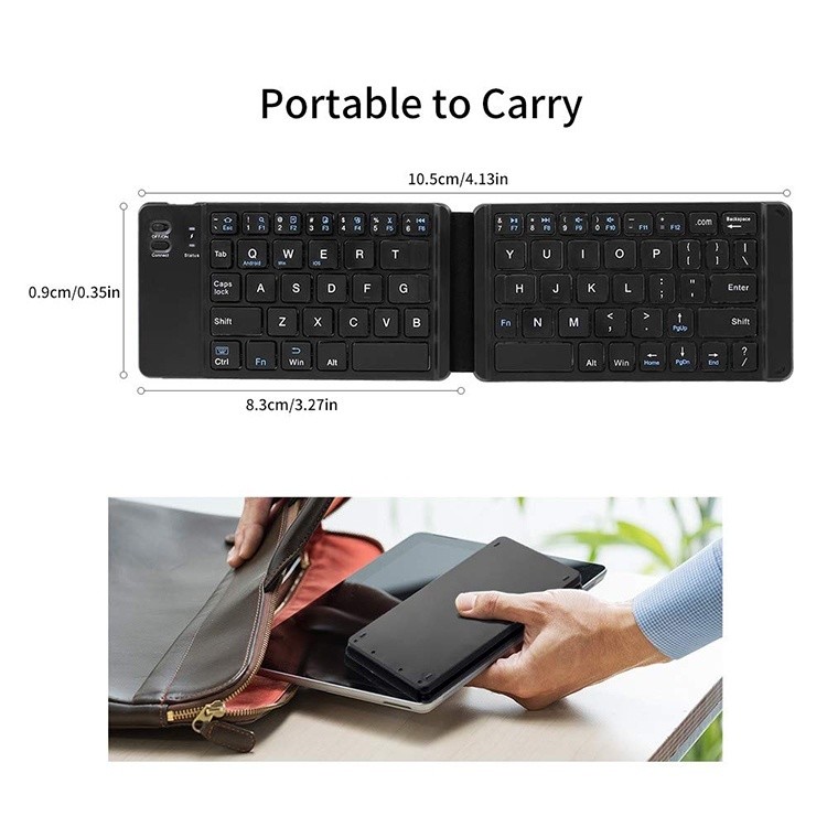 Mini Folding Portable Wireless Bluetooth Keyboard Rechargeable Office ...