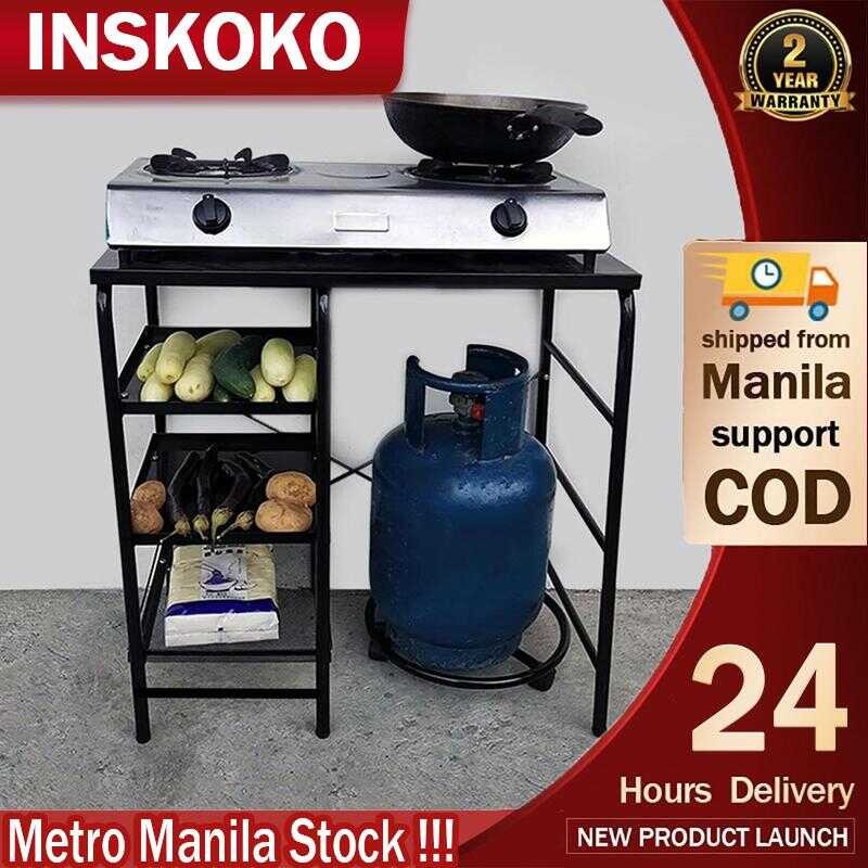 Gas Stove Stand Rack Kitchen Heavy Duty Console Floor-To-Ceiling Tank ...