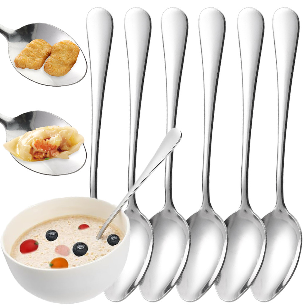 3/6/12Pcs Stainless Steel Tea Coffee Spoons / Mirror Polished Spoon ...