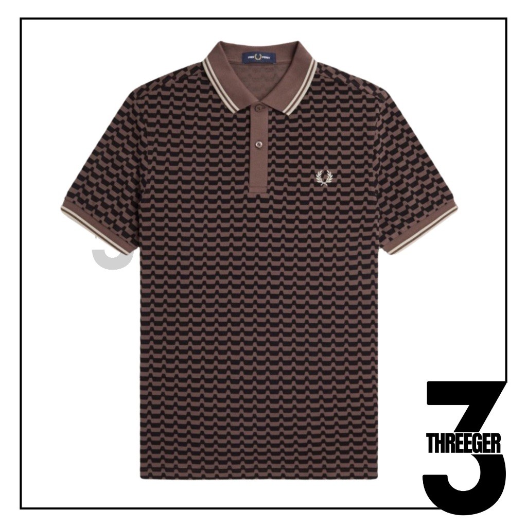 Fred Perry Abstract Graphic Polo Brown Original / Polo Fred Perry ...