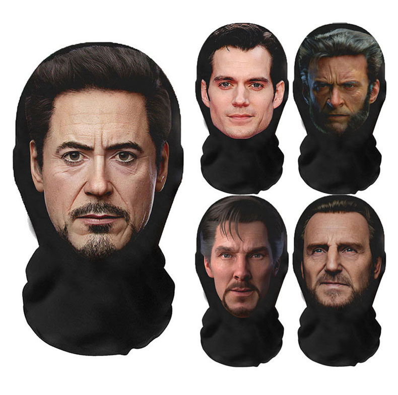 3D Tony Stark Elastic Mesh Masks Cosplay Super Heros Funny Full Face ...