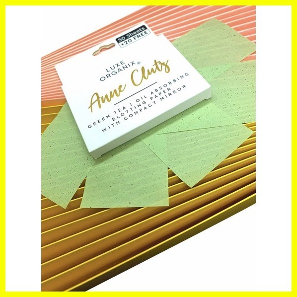 Anne Clutz x Luxe Organix Green Tea Blotting Paper with Compact Mirror ...