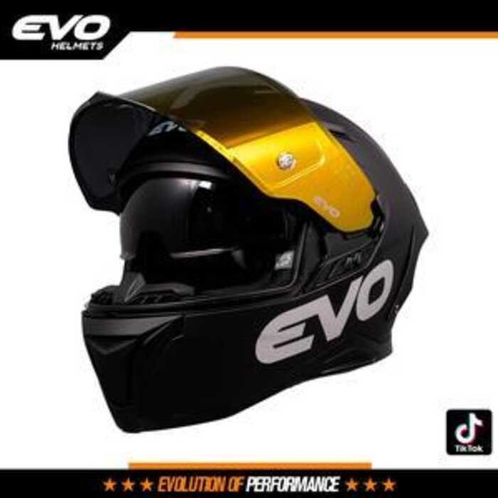 EVO HELMETS Xt-300 Plain Full-Face Dual Visor Helmet Motorcycle With Free Clear Lens | Shopee ...