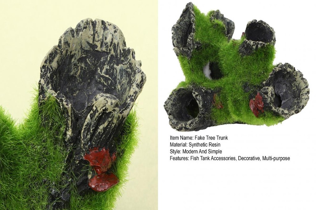 andfindgi Realistic Moss Tree Trunk Flocking Tree Trunk Natural Resin ...