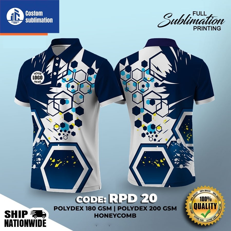 Custom Full Sublimation Polo Shirt Quick drying men's and women's polo ...