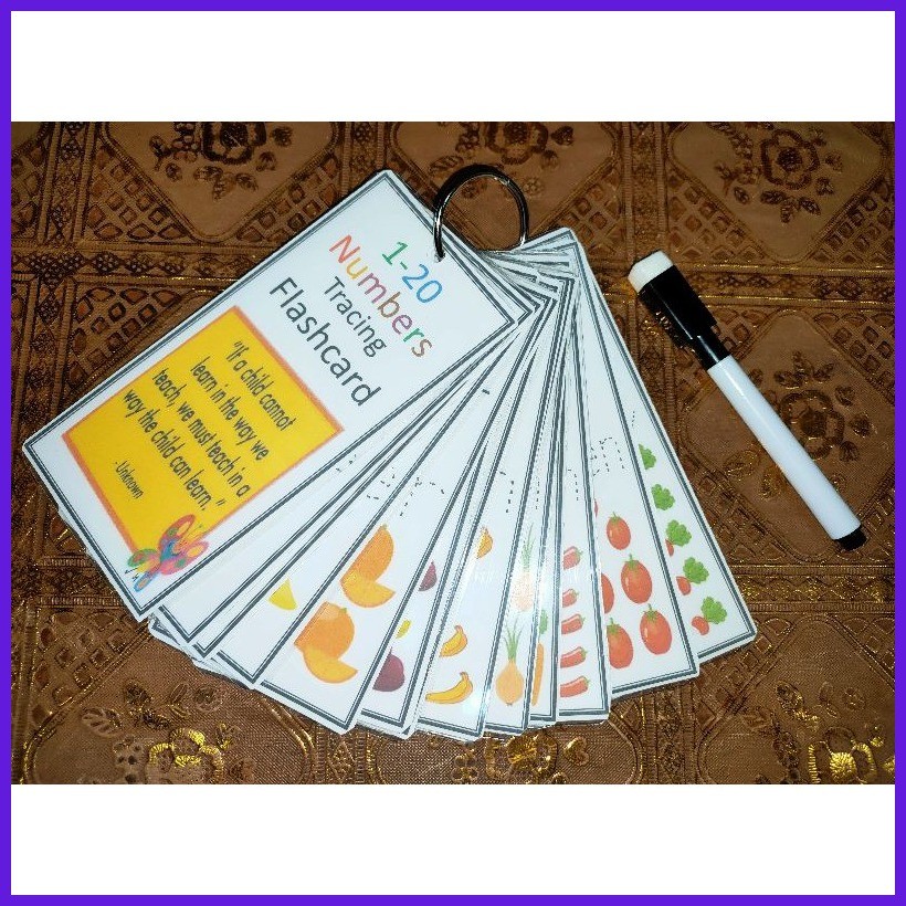 Tracing ABC,NUMBERS,SHAPES Flashcard Laminated for kids (ABC,Numbers ...