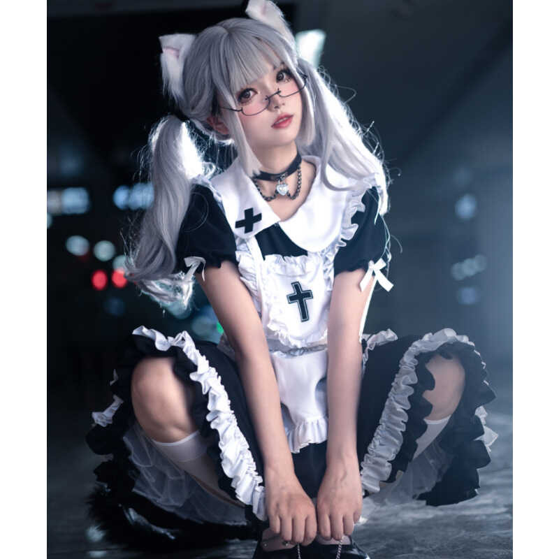 Cross Halloween Costume Classic Black And White COS Sweetheart Nurse ...