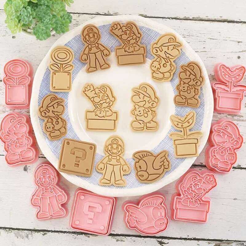 Marios Super Family Cookie Tool Set Anime Game Figure DIY 3D Baking ...