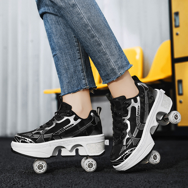 Big Four-wheel Flying Shoes One-click Contraction And Rampage Shoes For ...