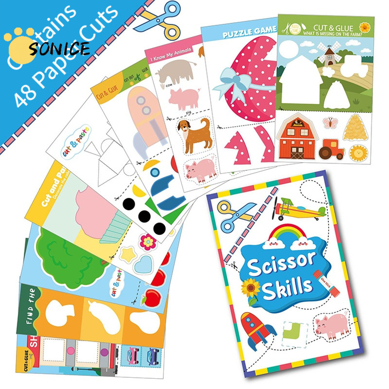 Scissor Skills Preschool Workbook for Kids Fun Cutting Practice ...