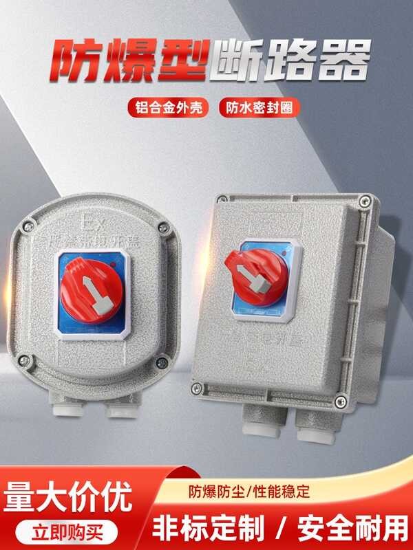 ☑♥ 2P/3P Explosion-Proof Air Switch 10A 25A 32A 63A Control Box Leakage ...