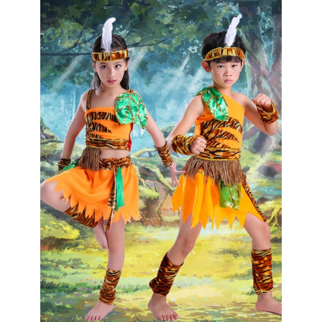 Performance Costume Performance Stage Children African Drum Performance ...