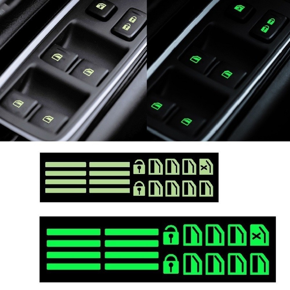 Universal Car Window Switch Luminous Stickers Wear-resistant Night ...
