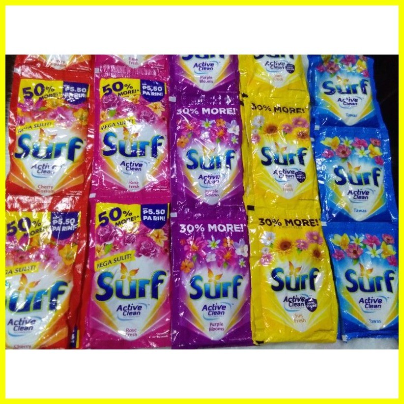 Buy SURF POWDER 12 pcs. / Sachets (Active Clean) Rose Fresh 65 grams ...