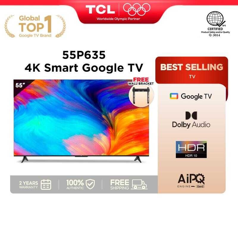 TCL 55 Inch 4K UHD Smart Google TV - 55P635 With HDR Quality, Netflix, Youtube, Chromecast, Go ...