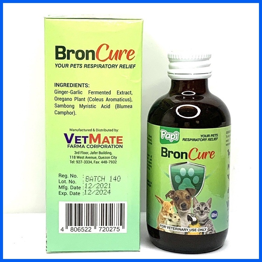 [FCR AGRIVET] 1pc Papi Broncure Cough and Cold Medicine for Pets (60ml ...