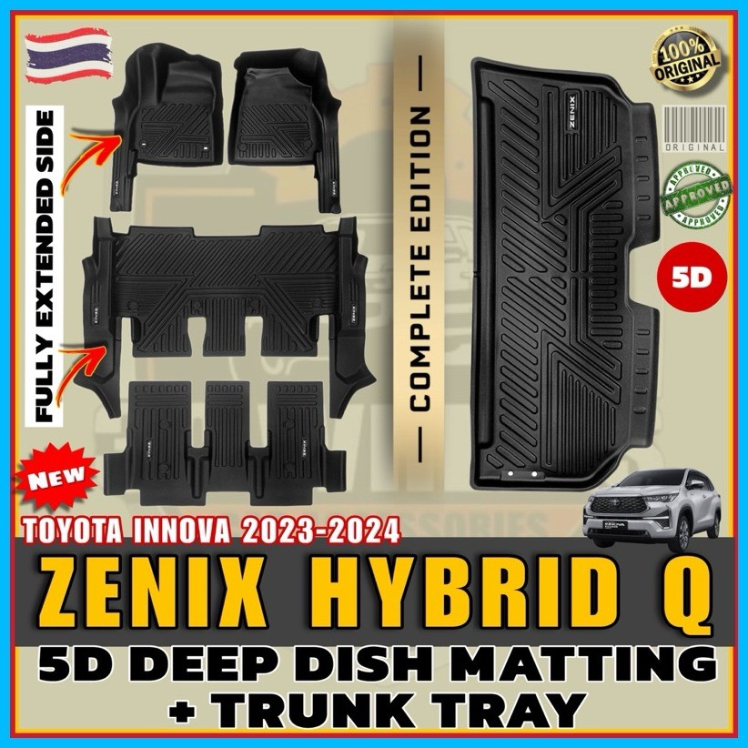 TOYOTA INNOVA ZENIX HYBRID Q 2023-2024 5D DEEP DISH MATTING AND TRUNK ...