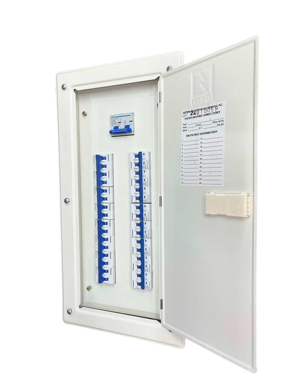 KOTEN Panel Board 125A 2pole Main Breaker 220V Chint with 16 Branches 2 Pole Miniature Panasonic ...