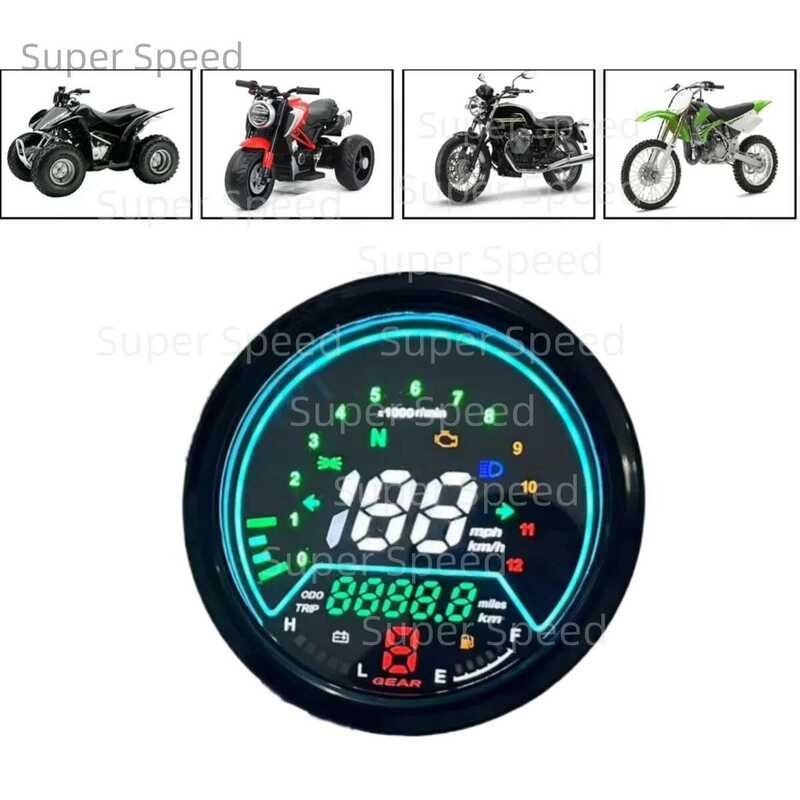 Universal Speedometer Digital Motorcycle Odometer with Gear Meter ...