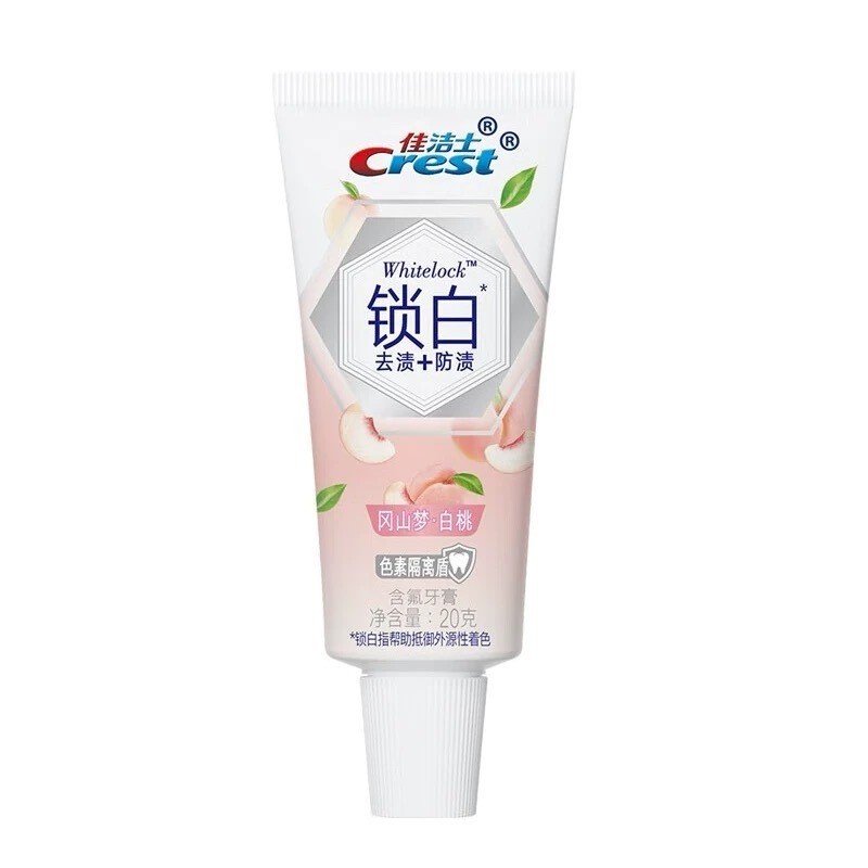 Crest Whitening Toothpaste Peach Fresh Breath Clean teeth oral care 20g ...