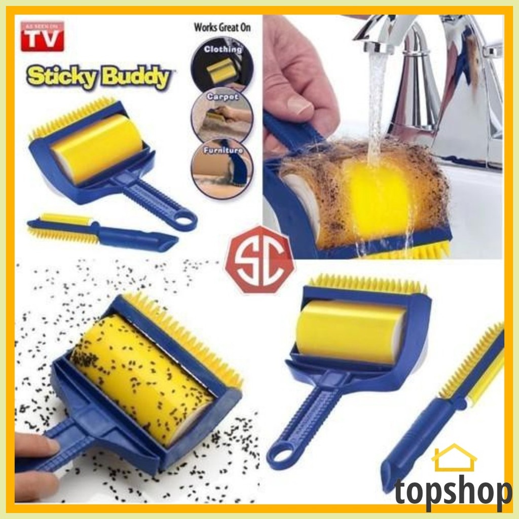 ☸ ♠ TOPSHOP Sticky Buddy Reusable & Washable Lint Cleaning Roller ...