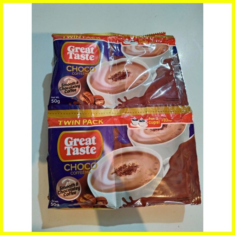 Great Taste White and Choco Twin Pack 50g by 10 packs | Shopee Philippines