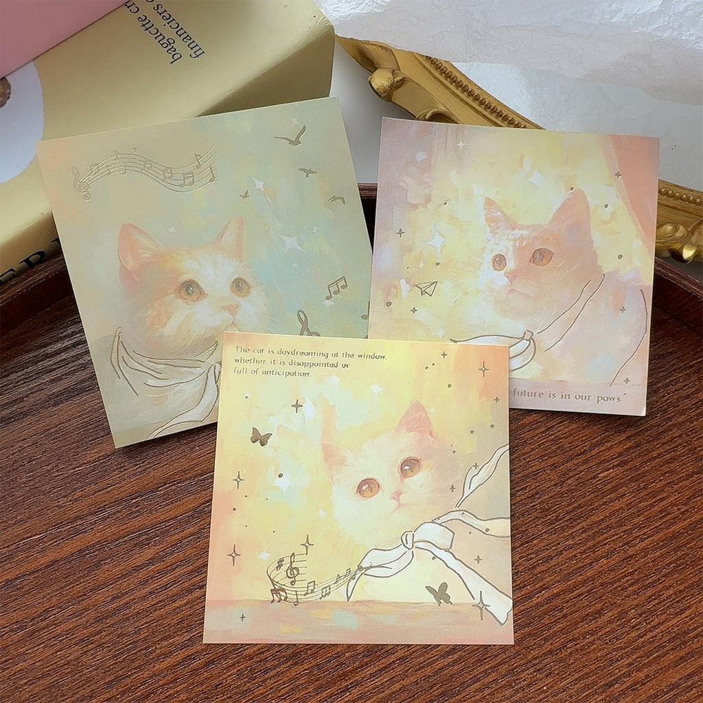 Cute Style Sticky Notes Book Korean Kawaii Cat Notebook 8x8CM Student ...