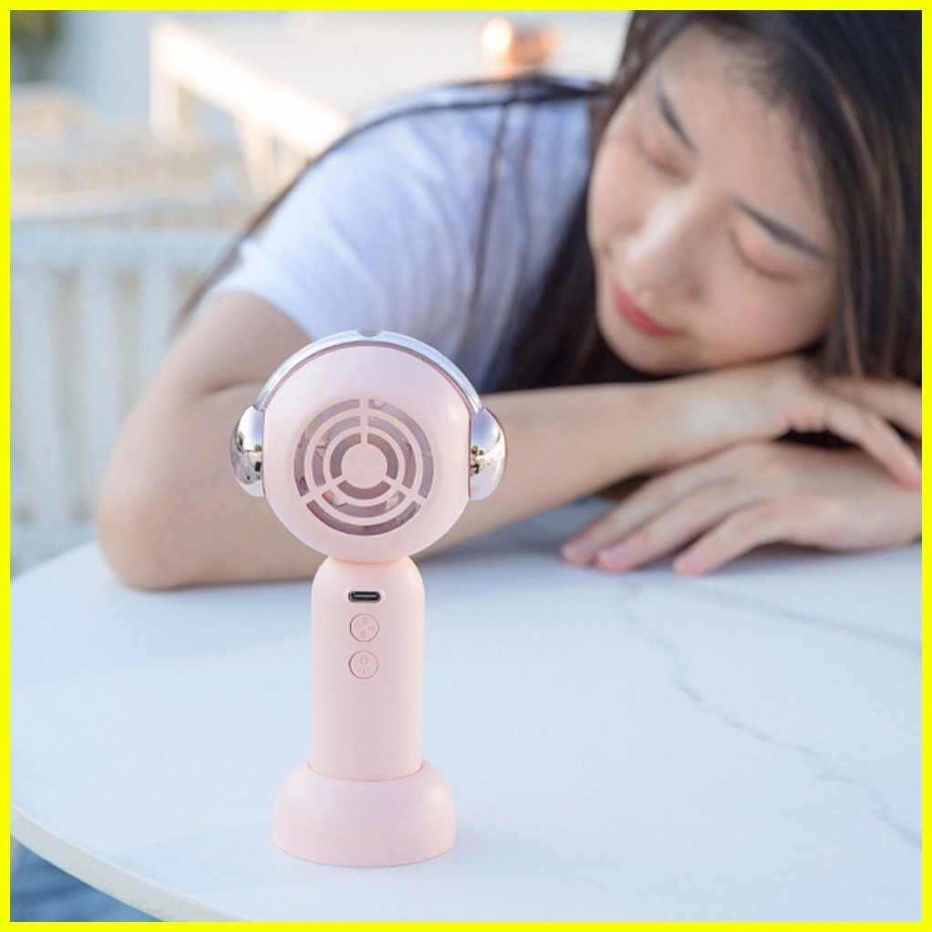 2-IN-1 Handheld Mini Fan With Nano Spray Rechargeable Cool Mist Strong ...